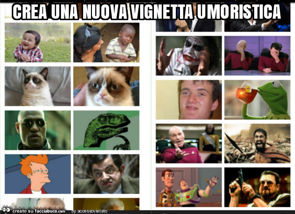 Crea una nuova vignetta umoristica - Facciabuco.com